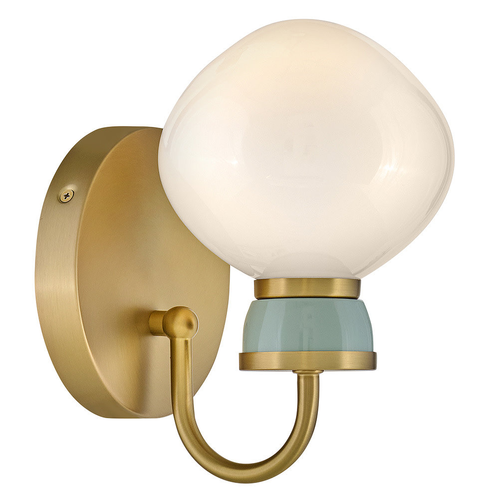 Birch Lane™ Lucy Single Light Schoolhouse Bath Vanity Wall Sconce with Cased Opal Glass | Birch Lane